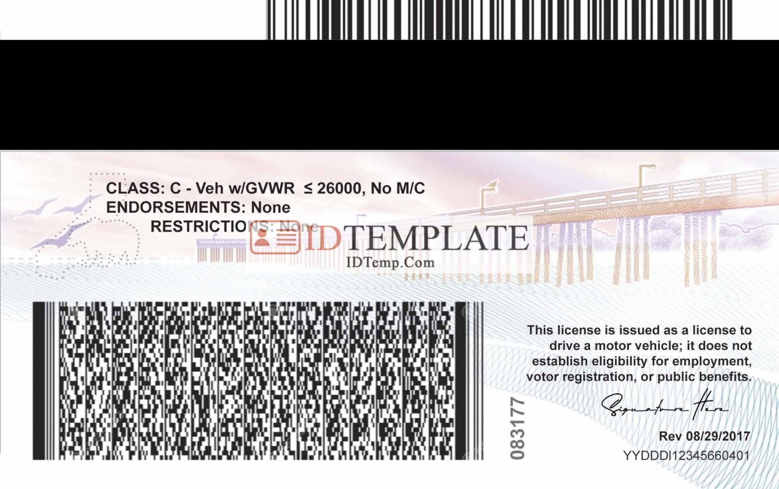 California Driver License Template PSD